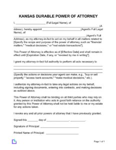 Kansas-durable-general-power-of-attorney-template - Simple Forms