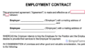 Job Employment Agreement Contract Template - Simple Forms