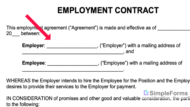 Job Employment Agreement Contract Template - Simple Forms